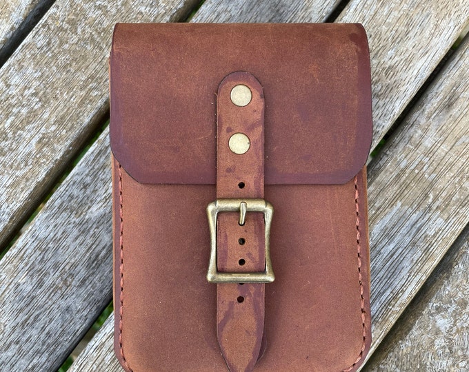 Buckled Leather Pouch made to Order - Etsy