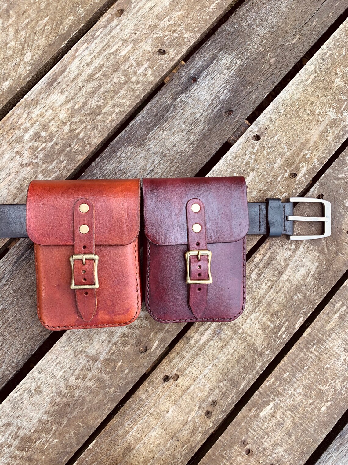 Buckled Leather Pouch Made to order | Etsy