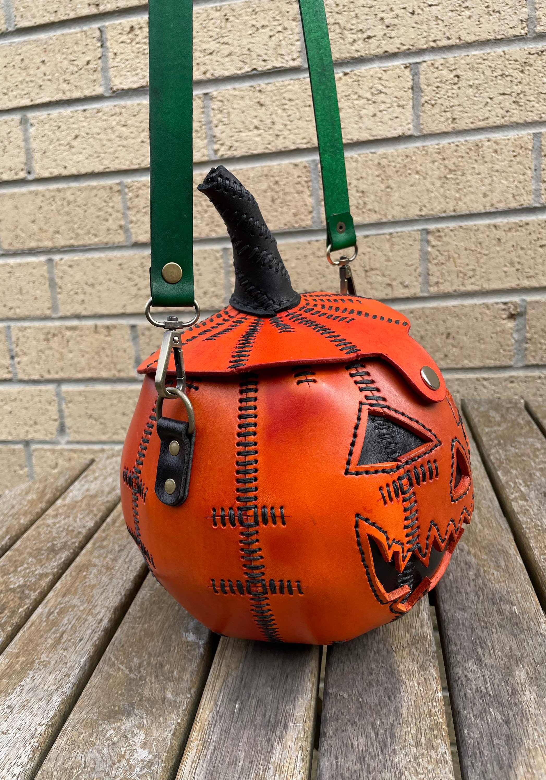 Leather Jack-o-lantern Bag (made to Order) - Etsy