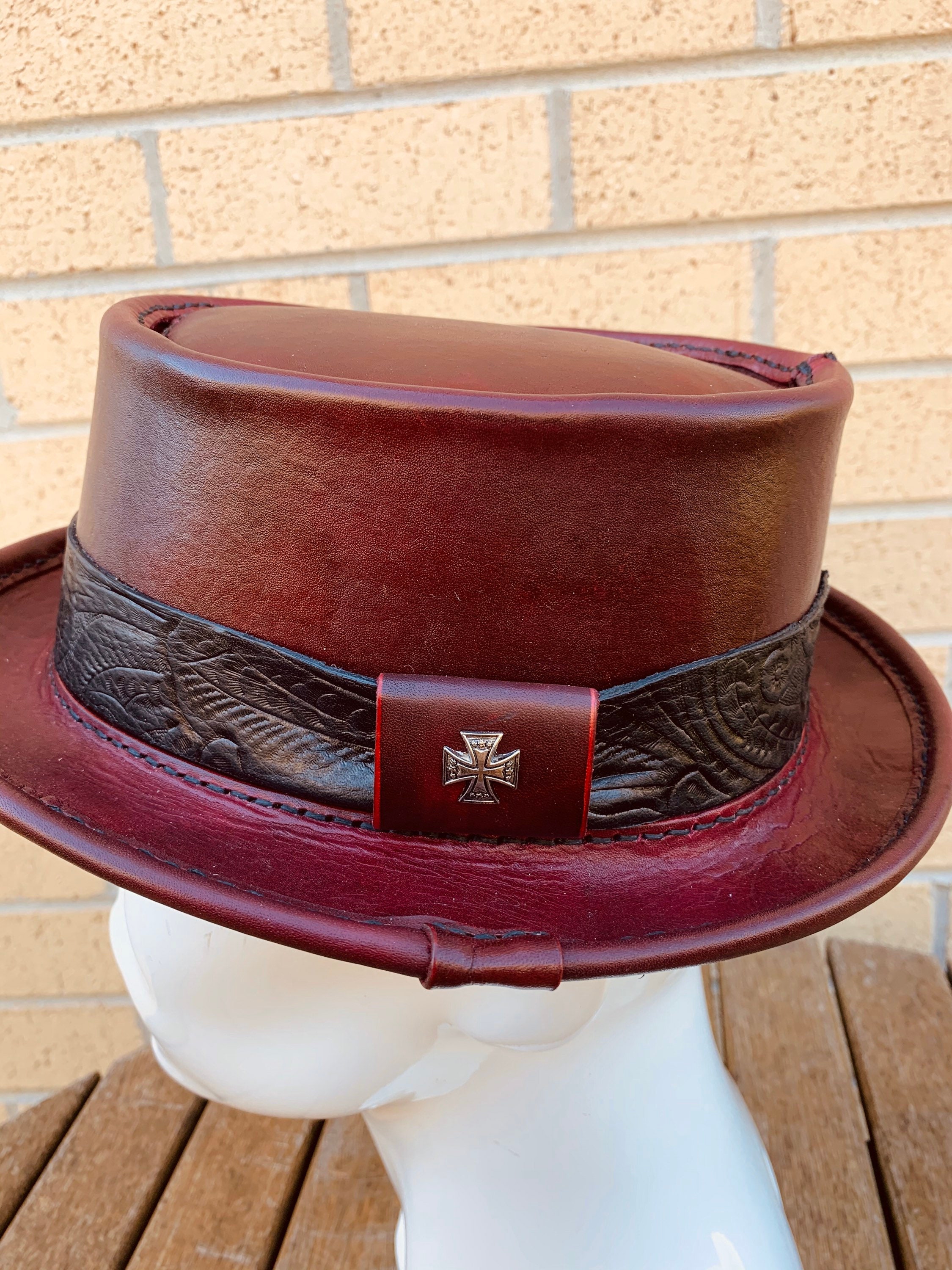 Leather Pork Pie Hat made to Order - Etsy