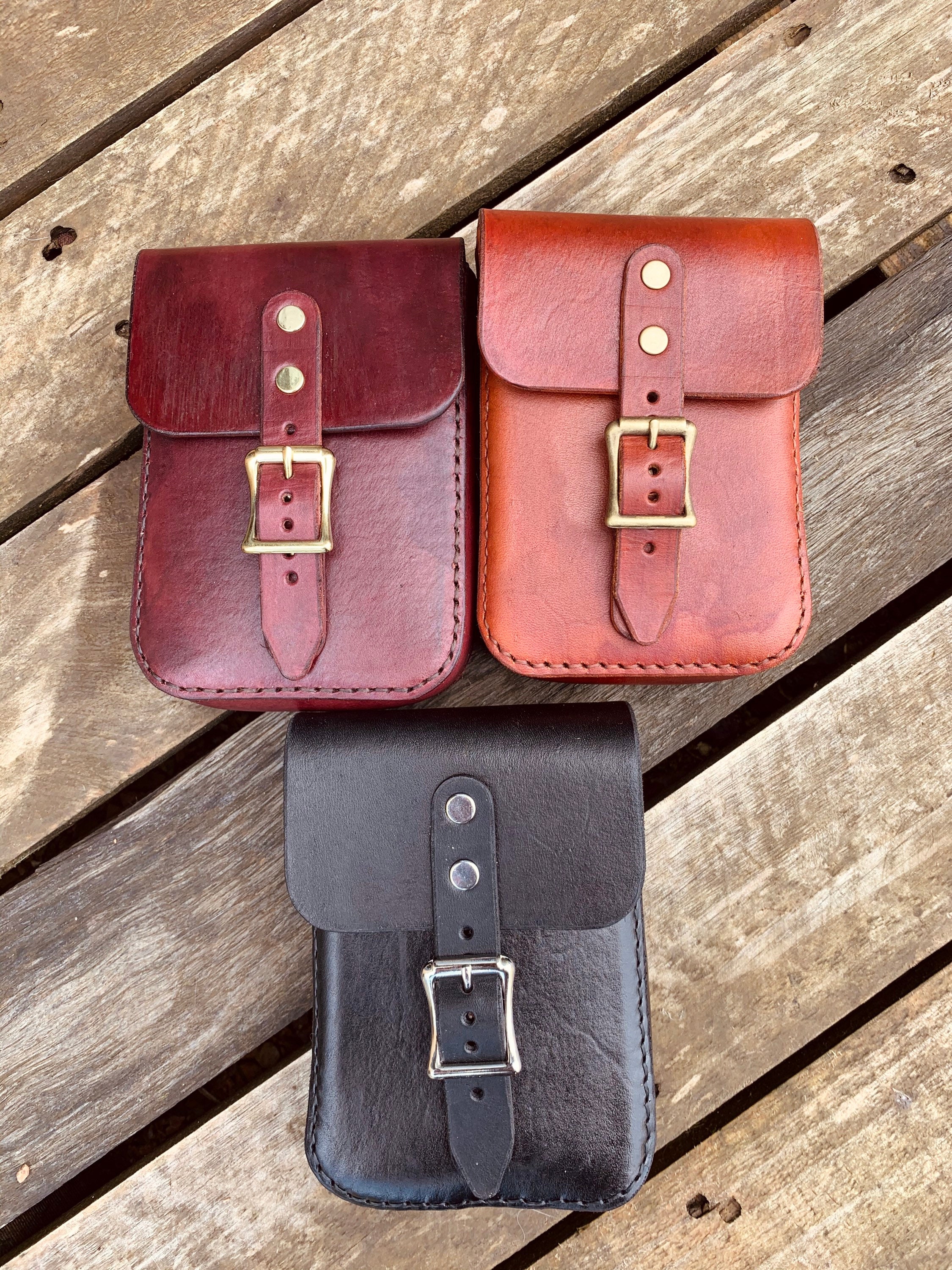 Buckled Leather Pouch Made to order | Etsy