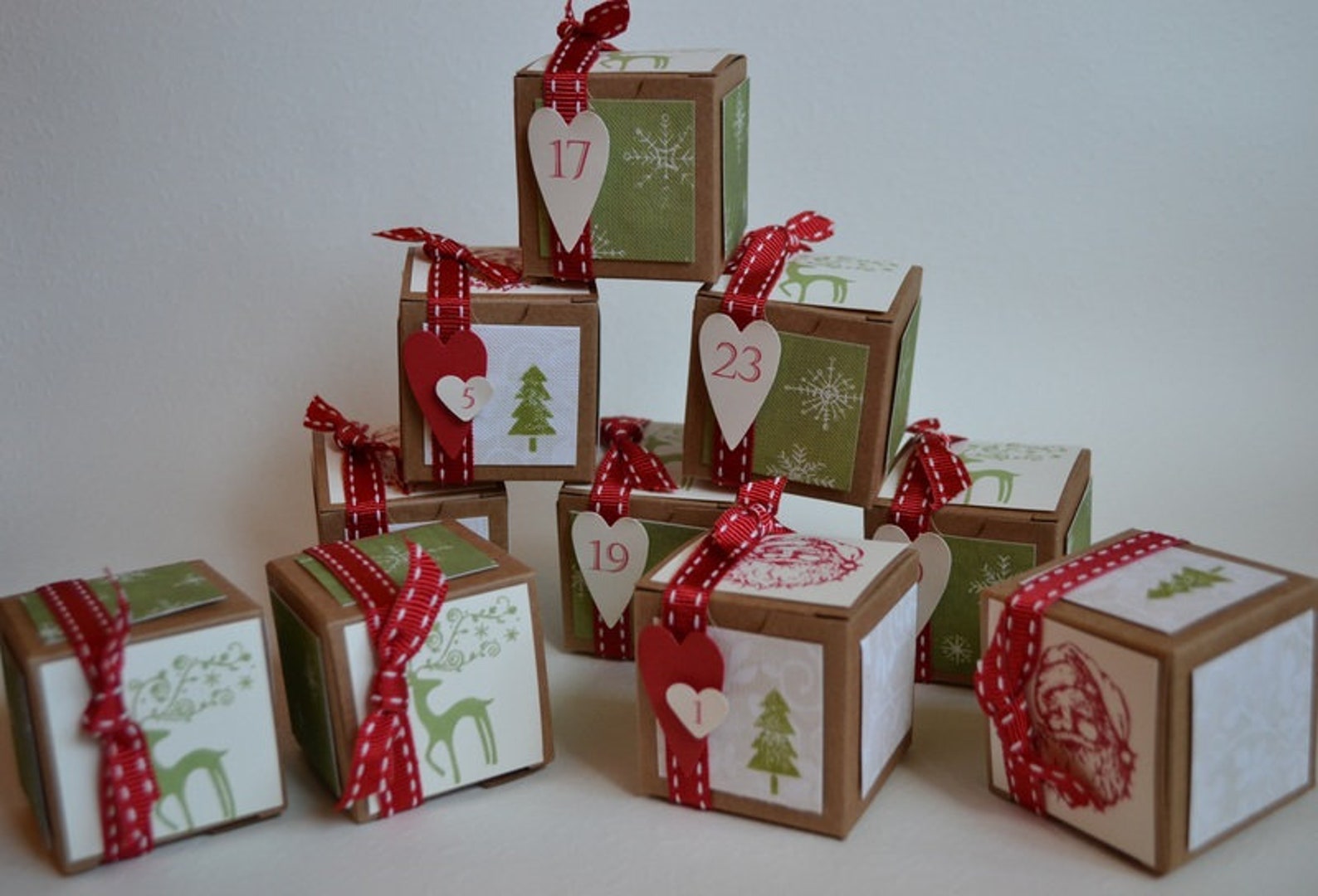 Advent Calendar-large-10 Cm Box Christmas Calendar - Etsy