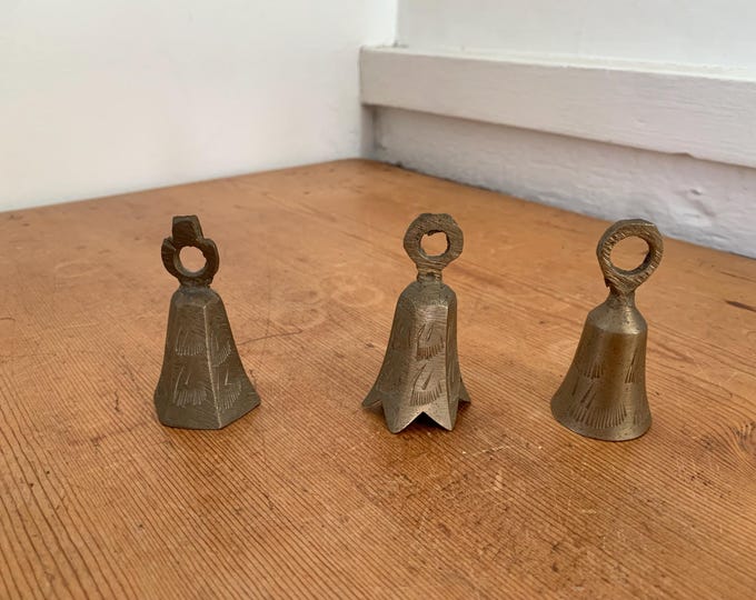 Vintage Brass Bells Set of 3 India Bohemian Indian Solid Brass Bells - Etsy