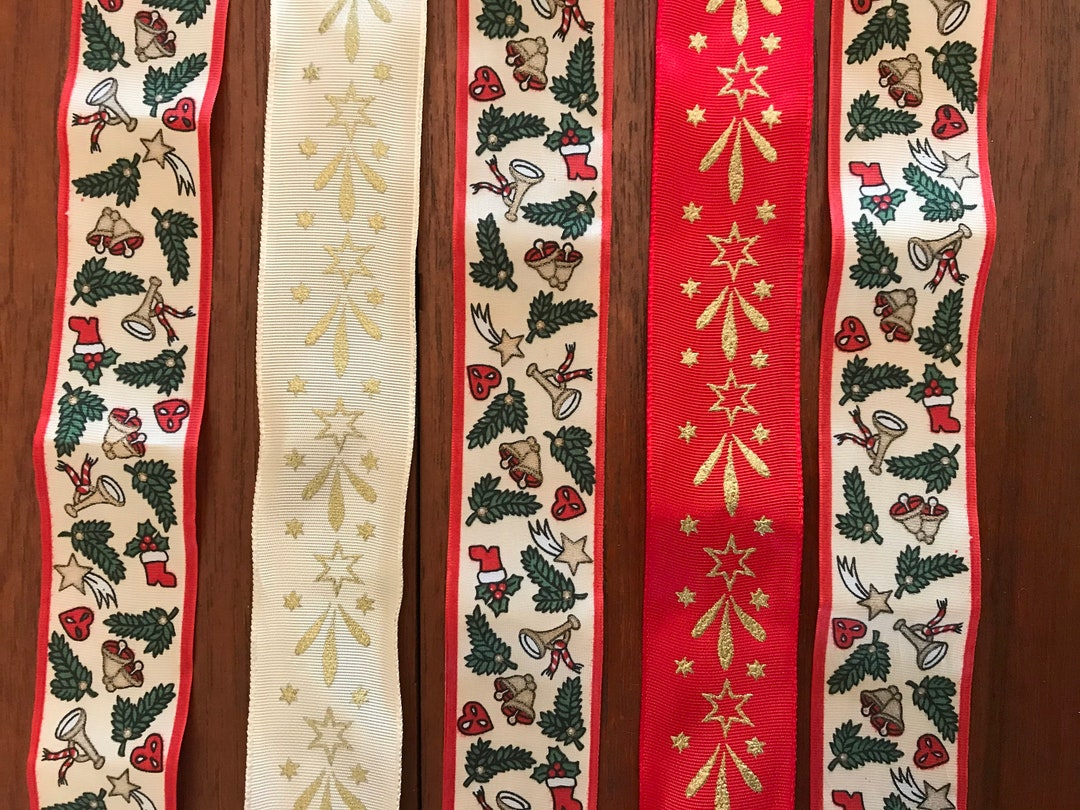 Vintage Christmas Ribbon Atomic Stars Christmas Crafting Ribbon - Etsy