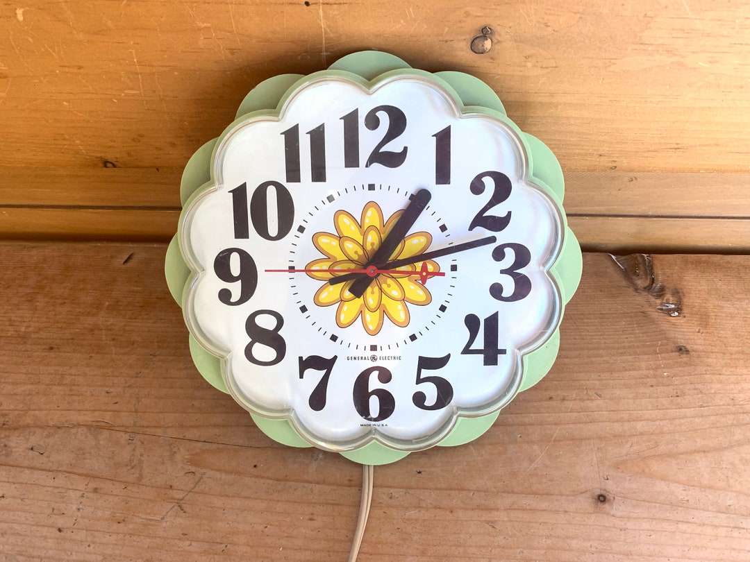 Vintage General Electric Daisy Wall Clock Retro Flower Wall Clock - Etsy