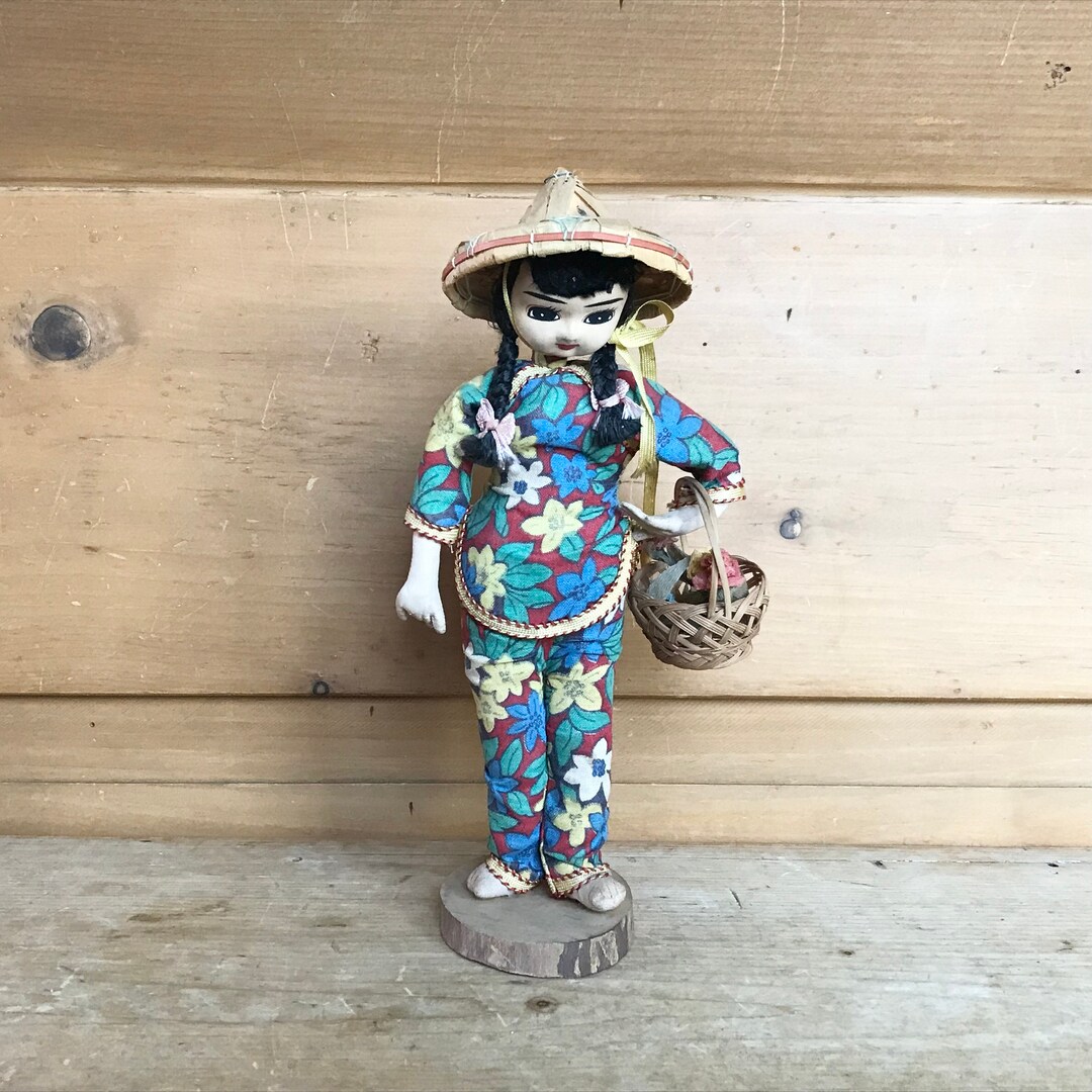 Japanese Cloth Doll 10” Vintage Souvenir Doll Japan 1960s - Etsy