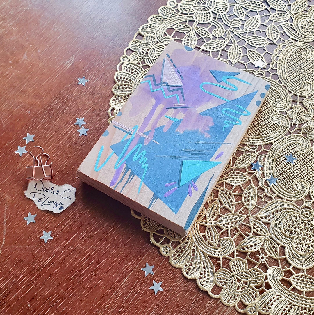 Geometric 80s Flow - Original Acrylic Artwork on Wood - Etsy