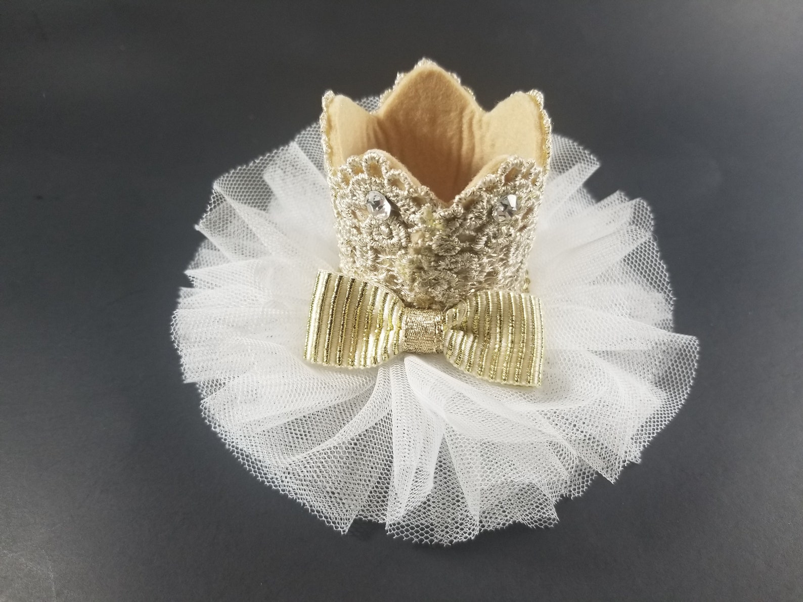 Gold Lace Crown Clip Lace Crown Clip Tulle Crown Clip Party - Etsy