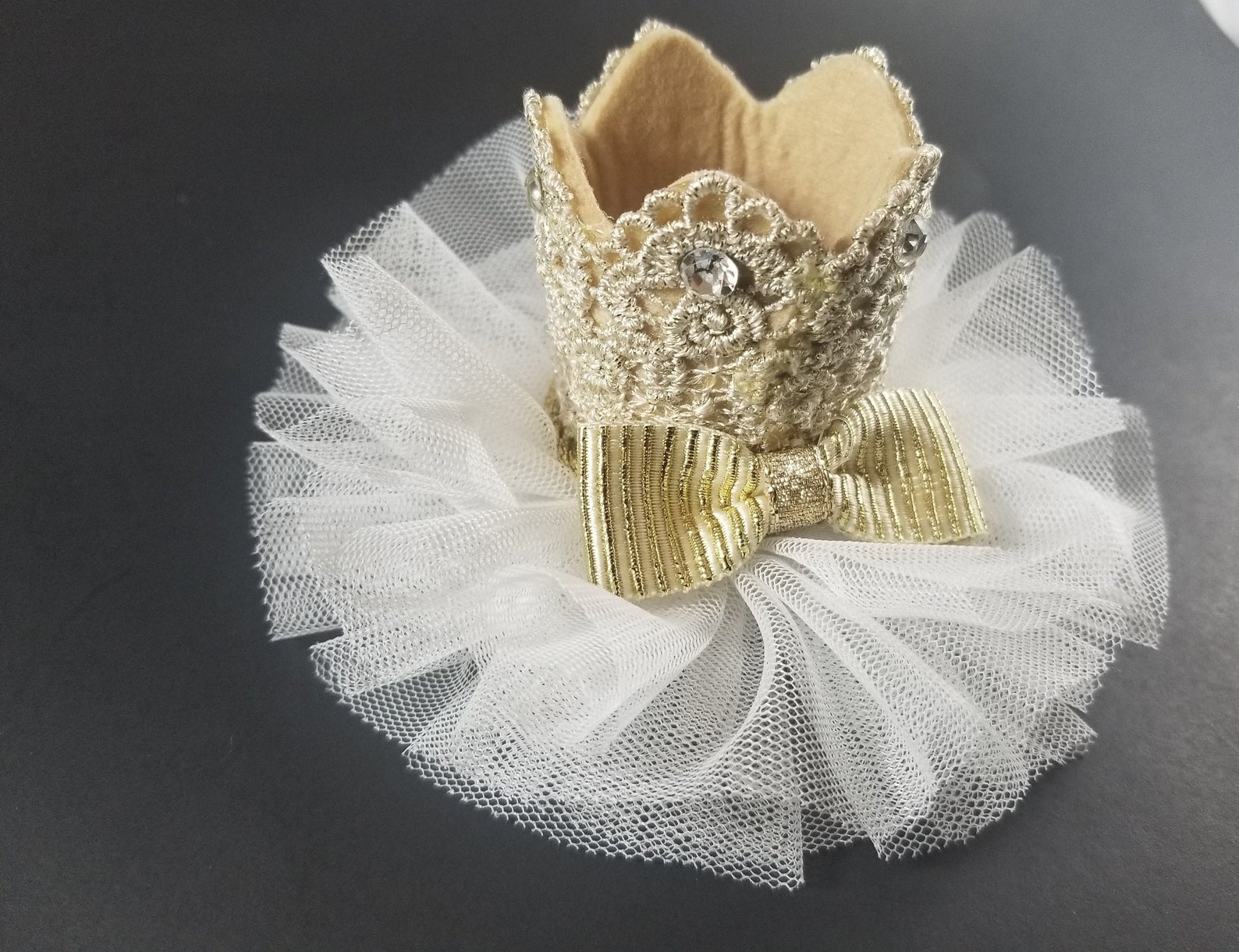 Gold Lace Crown Clip Lace Crown Clip Tulle Crown Clip Party - Etsy