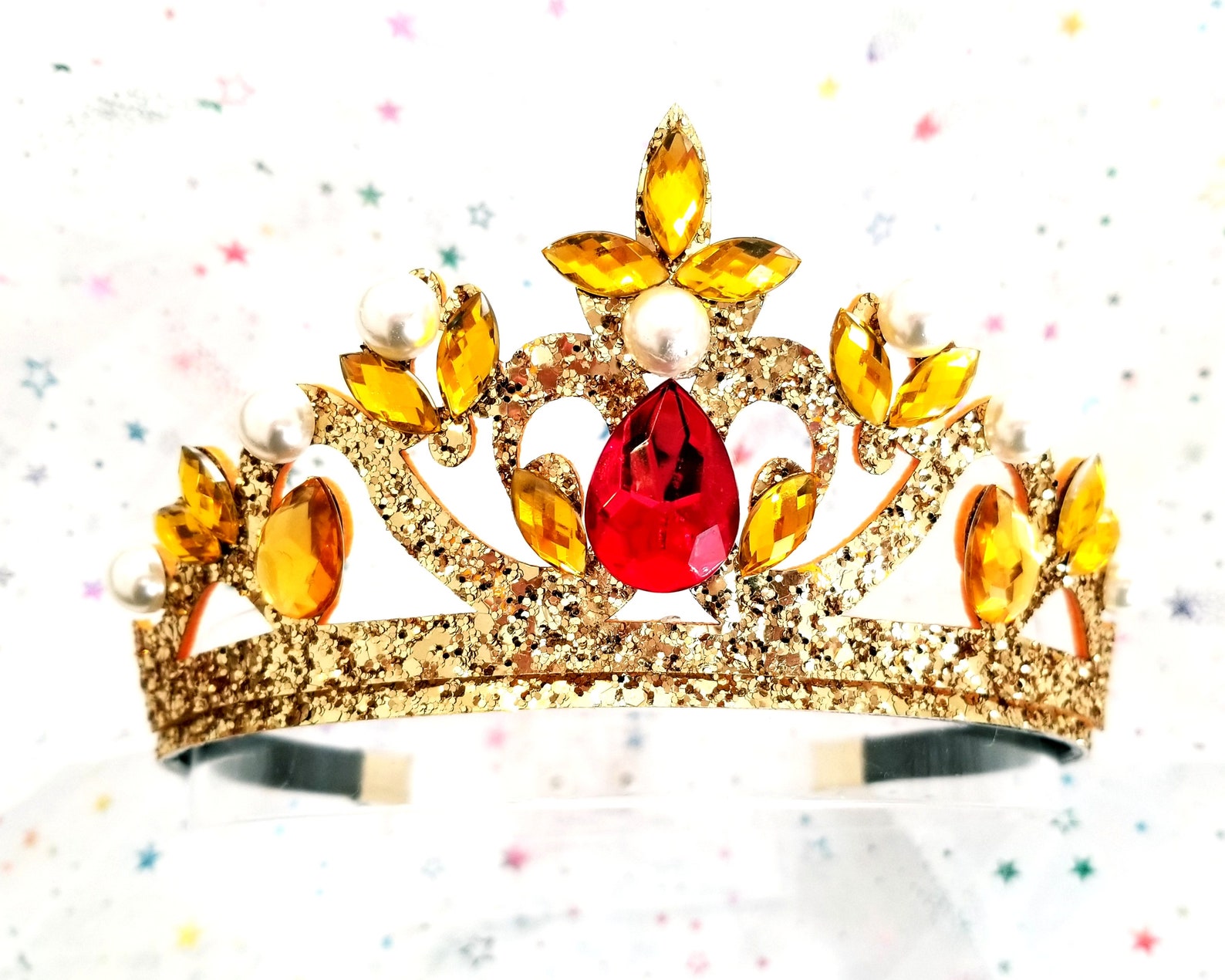 Belle Crown Birthday Crown Belle Headband Princess Tiara - Etsy