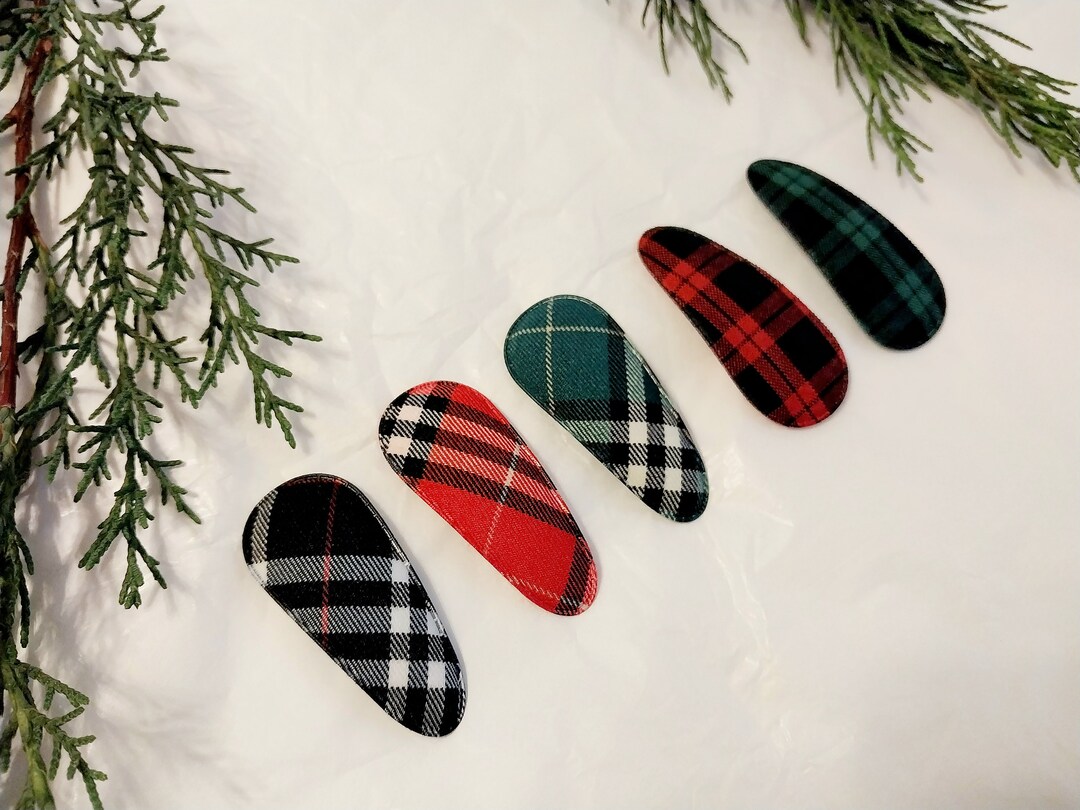 Gingham Hair Snap, Green Hair Snap, Red Hair Snap, Navy Hair Snap, Hair ...