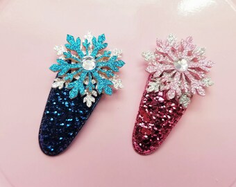 Princess Hair Snap Disney Princess Snap Glitter Snap Clips | Etsy