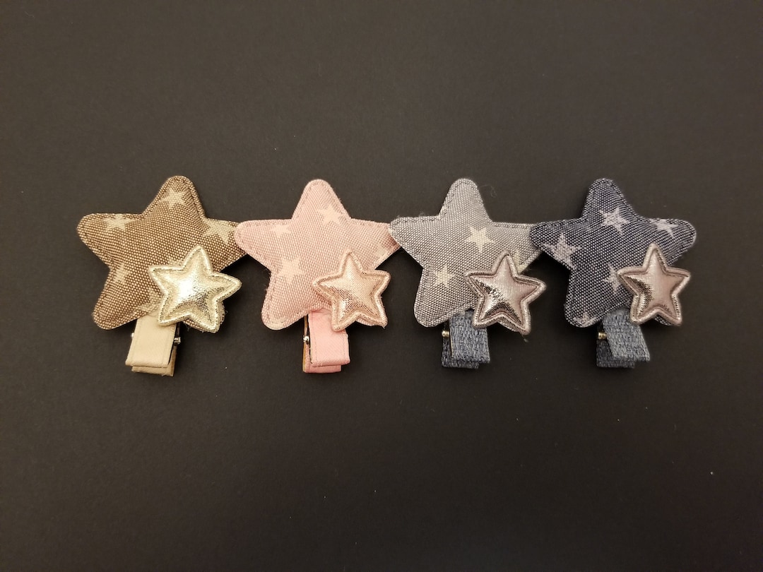 Star Hair Clip, Pink Star Hair Clip, Star Hair Bow, Girl's Hair Clip ...