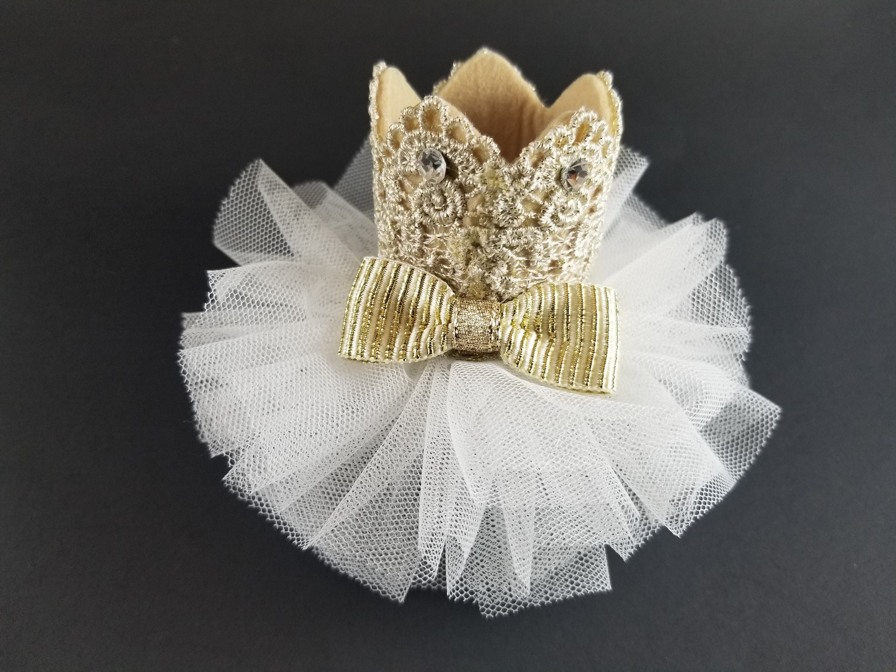 Gold Lace Crown Clip Lace Crown Clip Tulle Crown Clip Party - Etsy