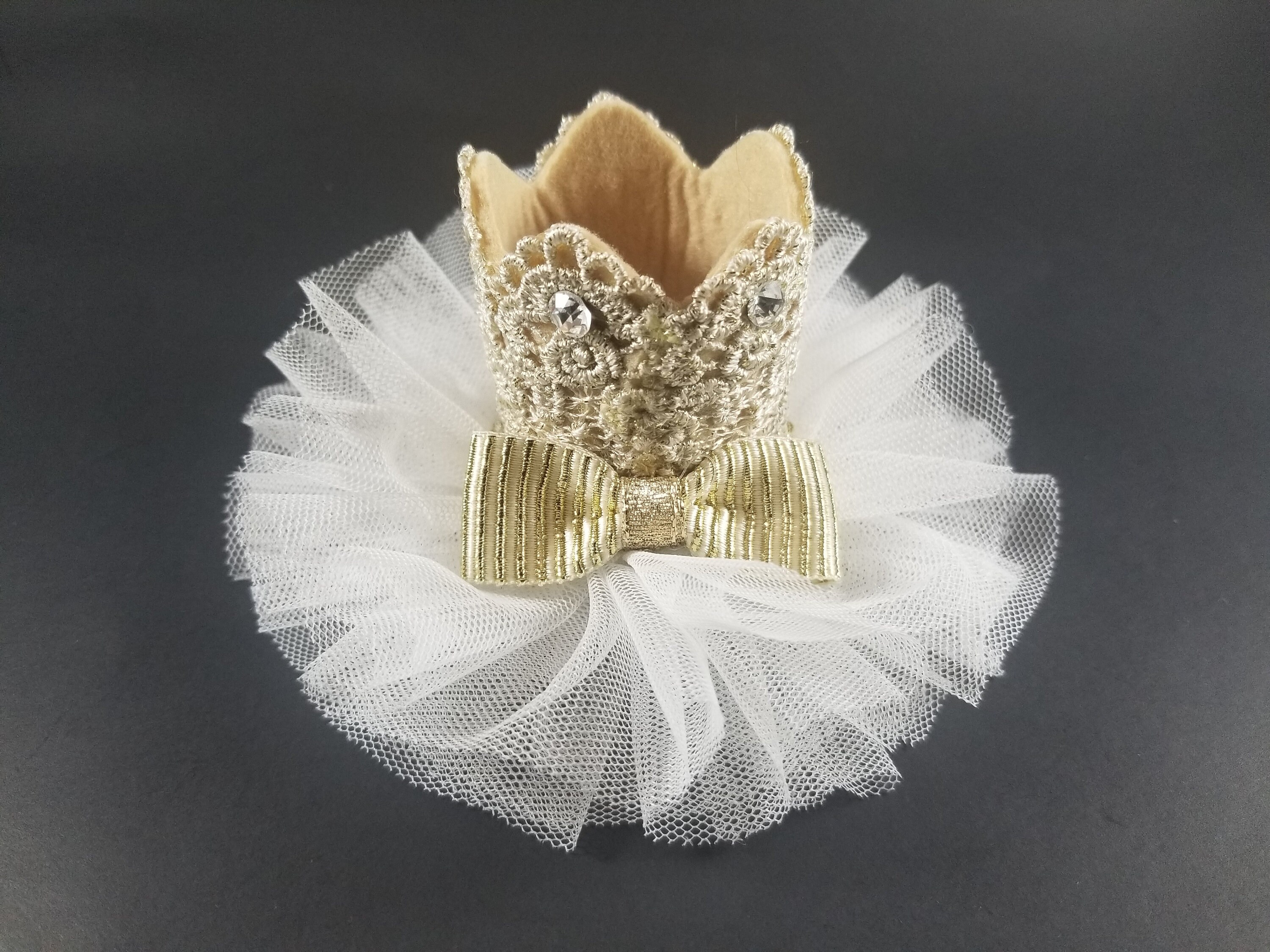 Gold Lace Crown Clip Lace Crown Clip Tulle Crown Clip Party - Etsy