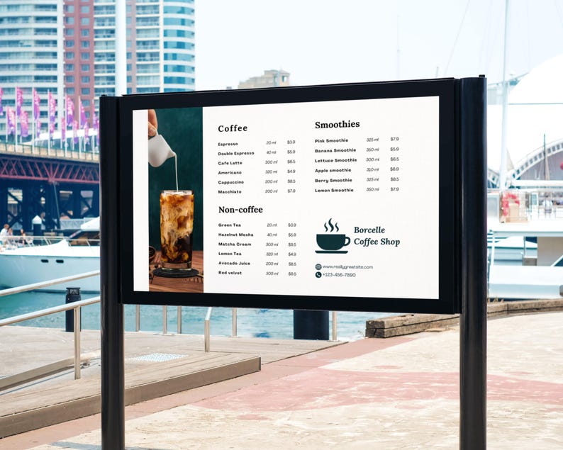 Elegant Simple Minimalist Coffee Shop Food Menu Template, Food Menu ...