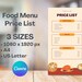 Elegant Minimalist Food Price List Template, Price List Template ...