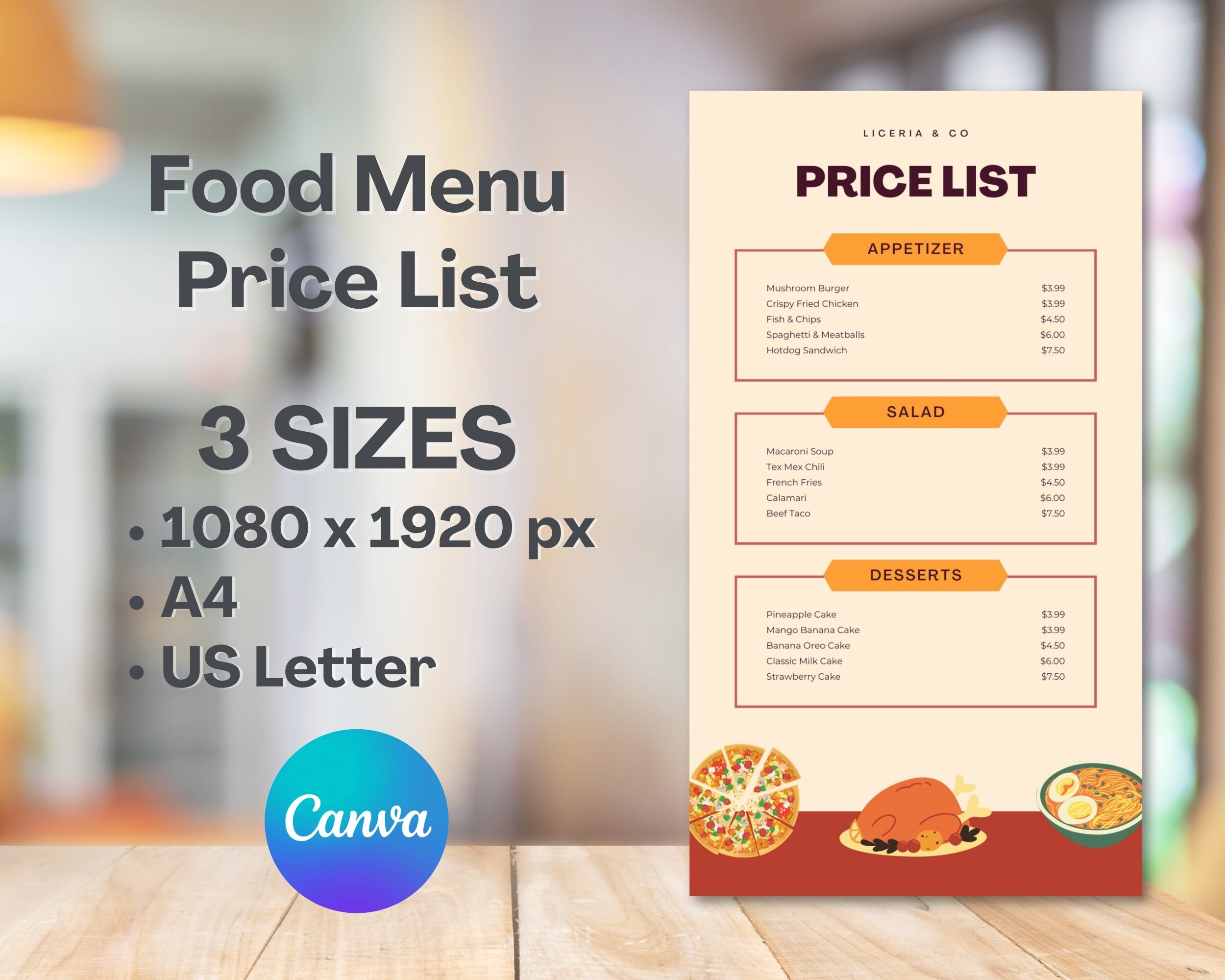Elegant Minimalist Food Price List Template, Price List Template ...