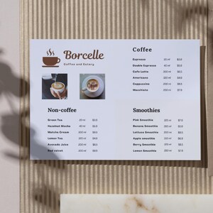Elegant Simple Minimalist Coffee Shop Food Menu Template, Food Menu ...