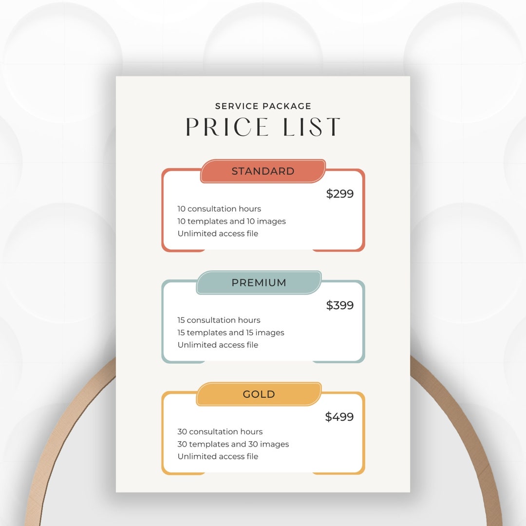 Price List Template, Price List Template Canva, Pricelist Template ...