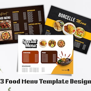 Food Menu Template, Editable Food Menu Template, Restaurant Menu ...