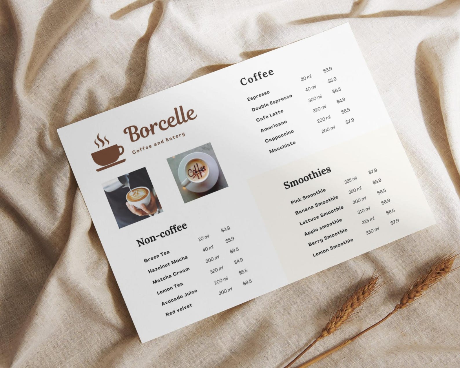 Elegant Coffee Shop Menu Template: Minimalist Design (canva Editable ...