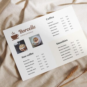 Elegant Simple Minimalist Coffee Shop Food Menu Template, Food Menu ...