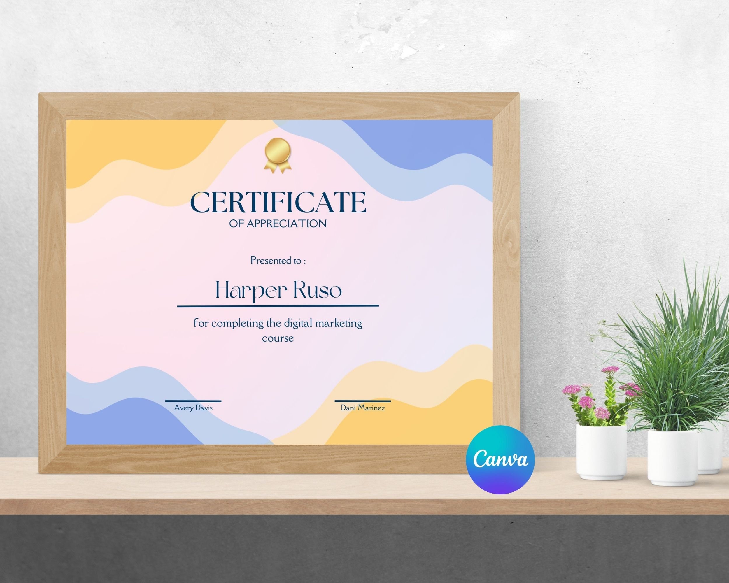 Certificate of Appreciation Template, Editable Certificate of ...
