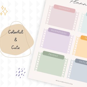Cute Floral Colorful Weekly Planner Template, Minimalist Planner, Canva ...