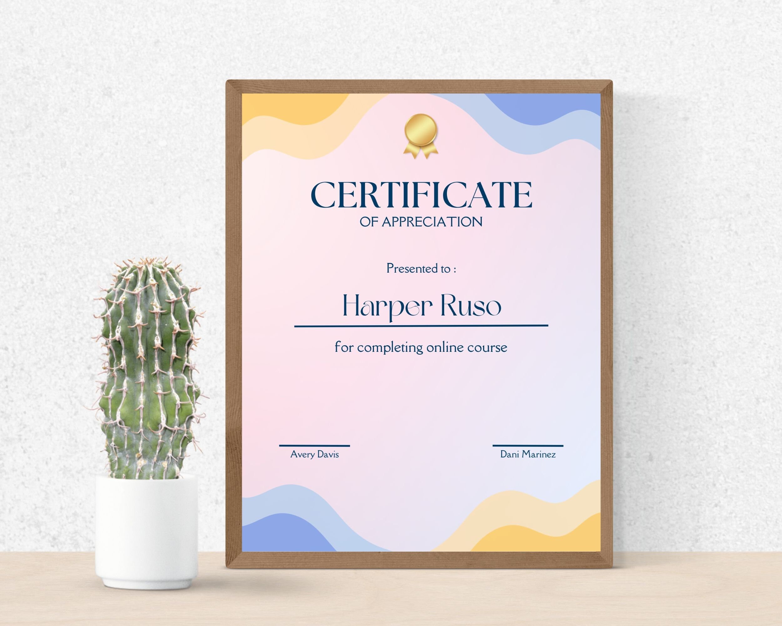 Certificate of Appreciation Template, Editable Certificate of ...