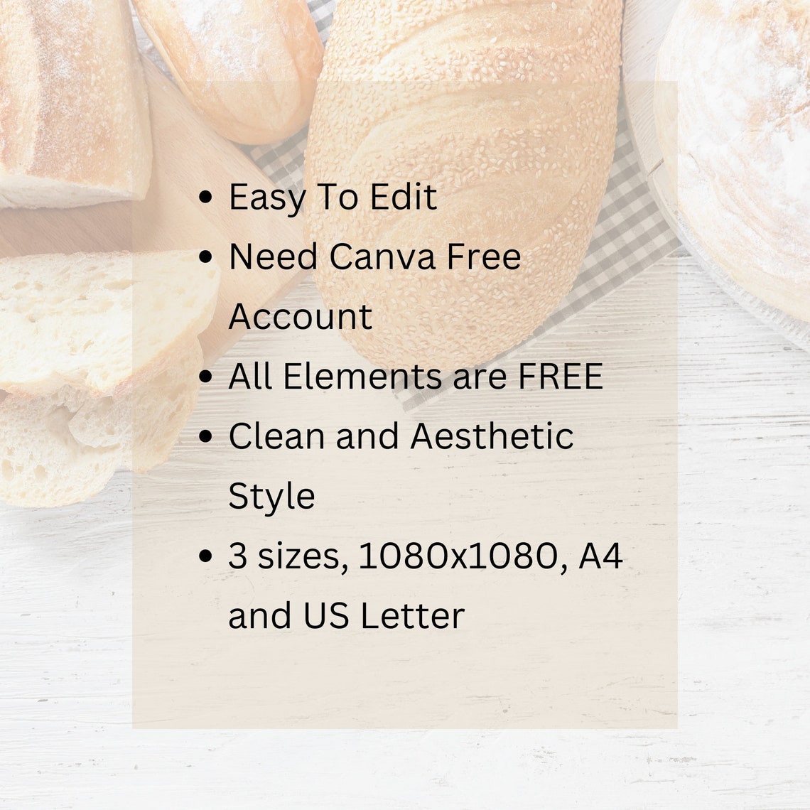 Price List Template, Bakery Price List Template, Bakery Instagram Price ...