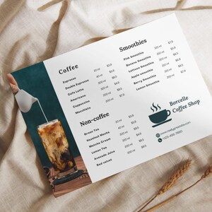 Elegant Coffee Shop Menu Template: Minimalist Design (canva Editable ...