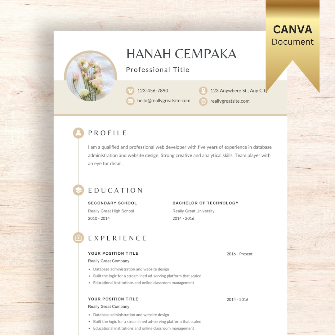 Resume Template, CV Template, Professional Resume Template, Resume ...