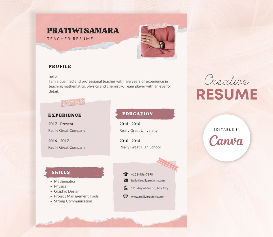 Teacher Resume Template Minimalist, Resume Template Teacher, Nursing ...