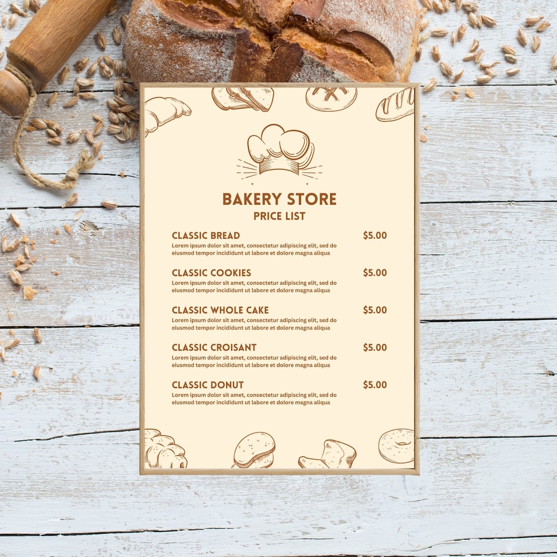 Price List Template, Bakery Price List Template, Bakery Instagram Price ...