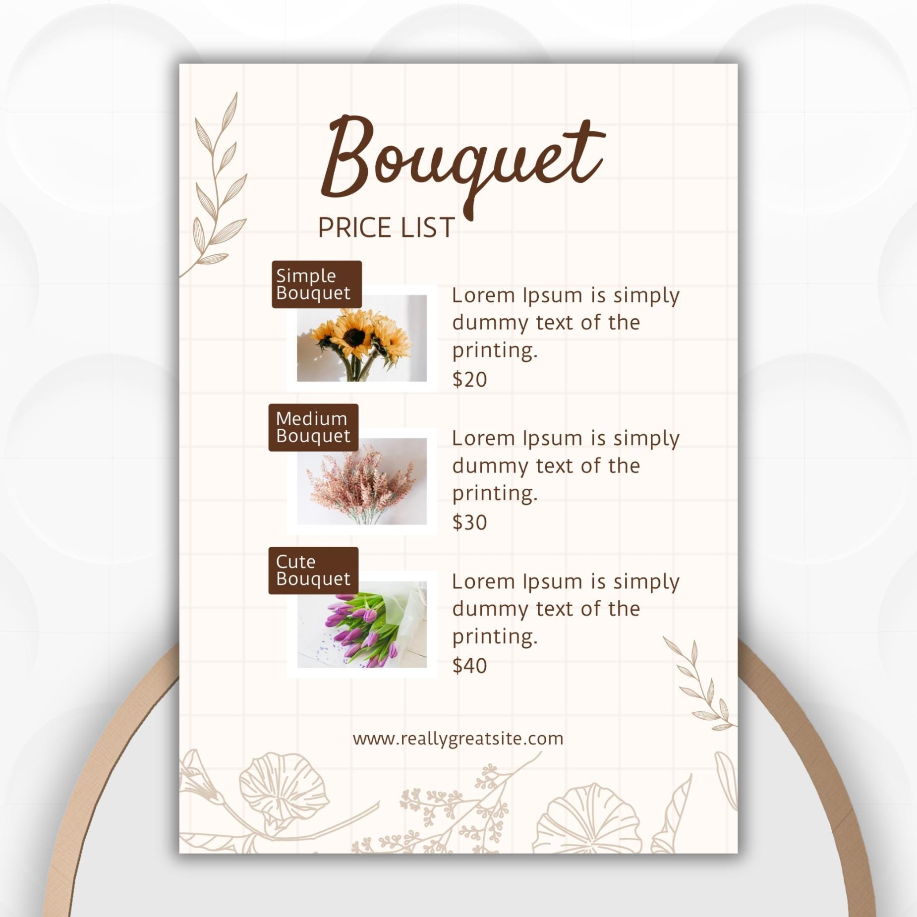 Flower Shop Price List Template: Editable Bouquet Pricing (canva) - Etsy