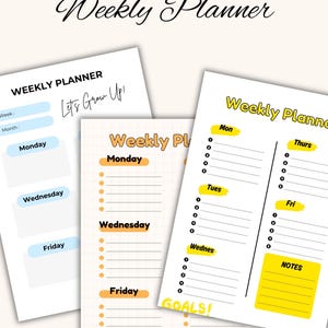 Printable Weekly Planner Template: To-do List Organizer (PDF) - Etsy