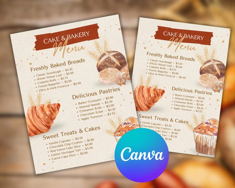 An Editable Bakery Shop Menu Price List Template Suitable for Home ...