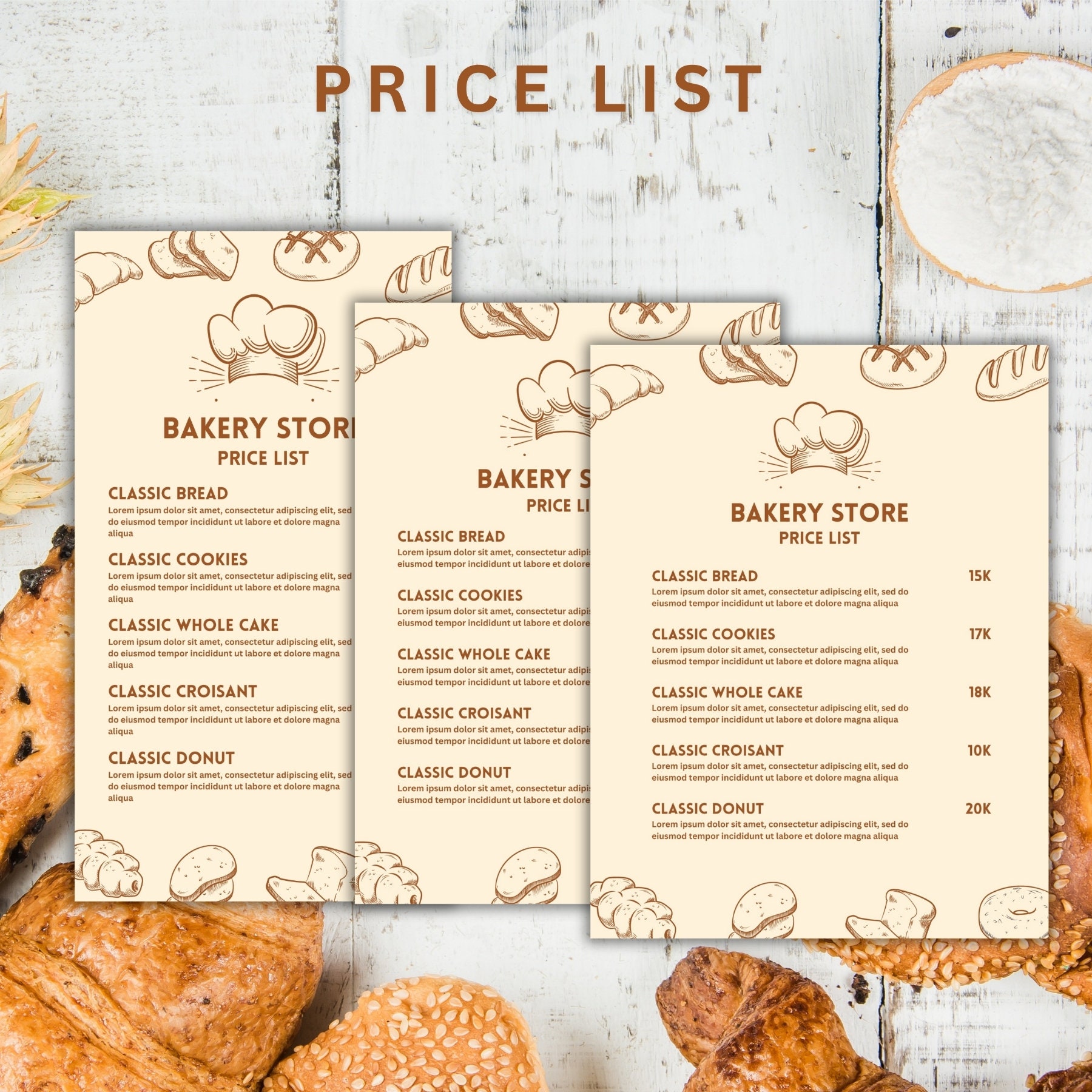 Price List Template, Bakery Price List Template, Bakery Instagram Price ...