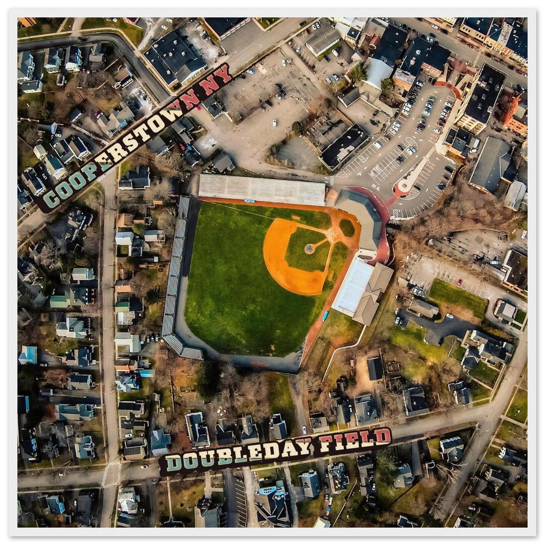 Doubleday Field Aerial Wall Art, Cooperstown NY Baseball Stadium Museum ...