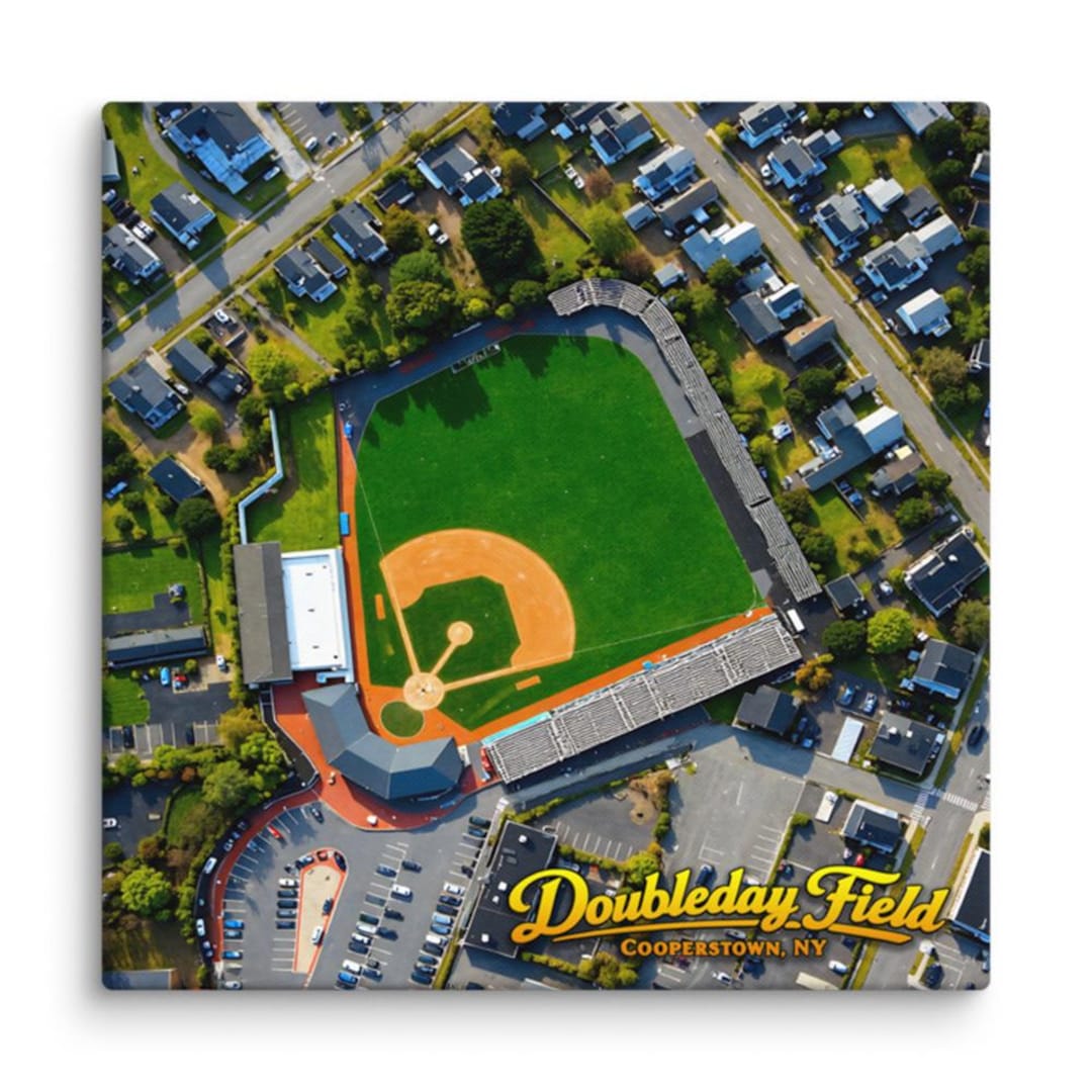 Doubleday Field Cooperstown NY Canvas Print, Aerial Baseball Stadium ...