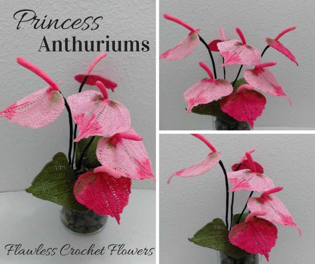 Crochet Anthuriums Princess Anthuruiums Crochet Flowers - Etsy