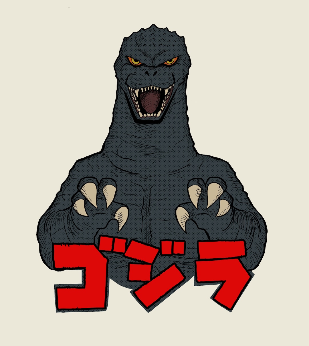 Godzilla Vinyl Sticker - Etsy
