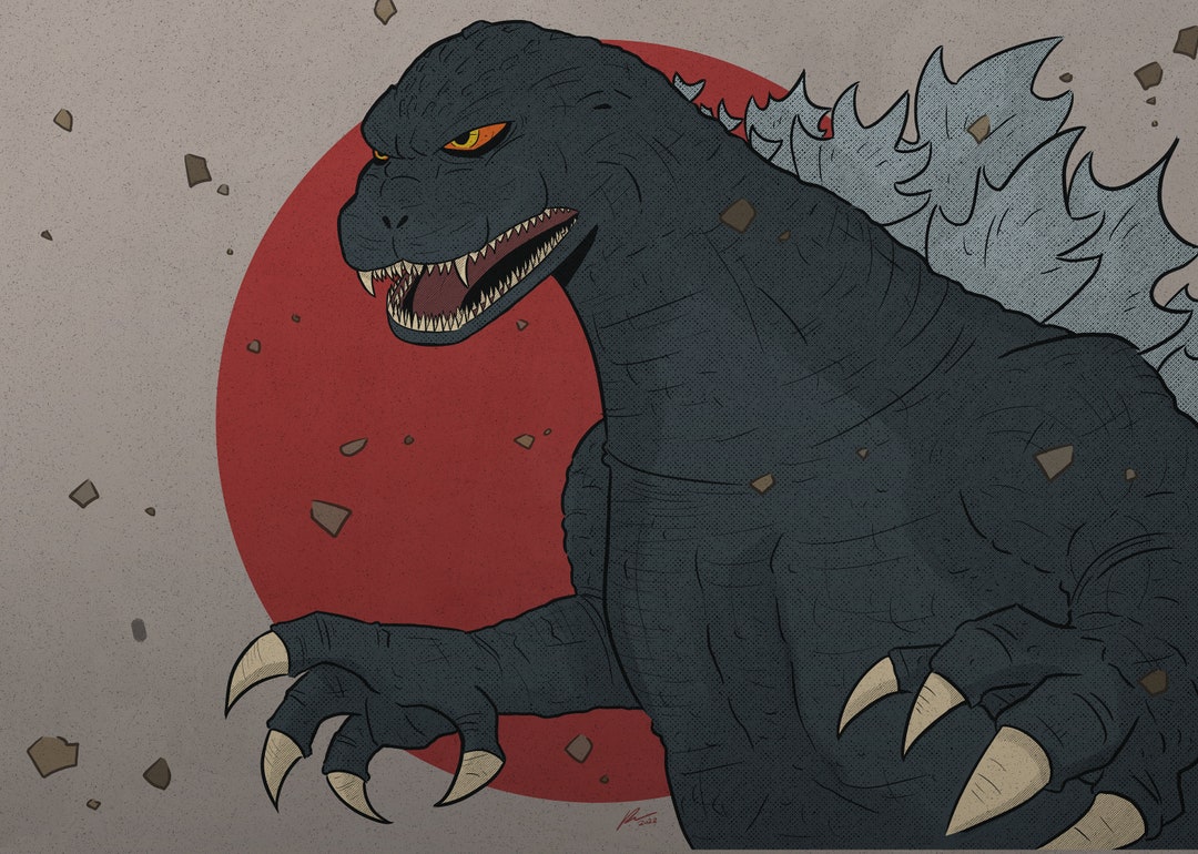 Godzilla A4 Print - Etsy