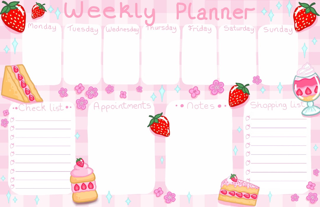 Strawberry Shortcake Journal Planner, Bujo Bullet Journal Tracker ...