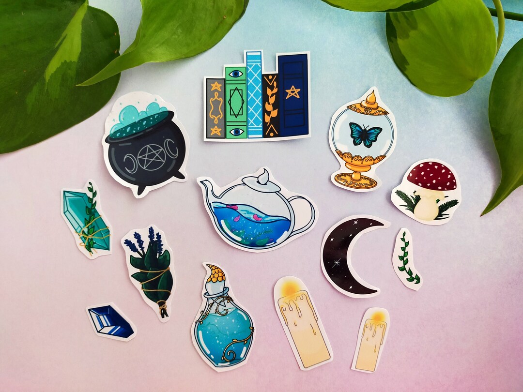 Witchy Sticker Set 13 Stickers Witchcraft Witch Wizard Magic Magick ...