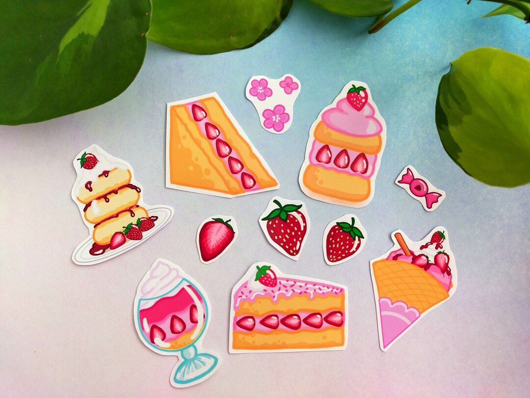 Strawberry Shortcake Sticker Set of 11 Stickers. Strawberries Cakes ...