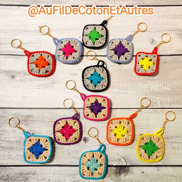 Granny Square Keyrings - Etsy