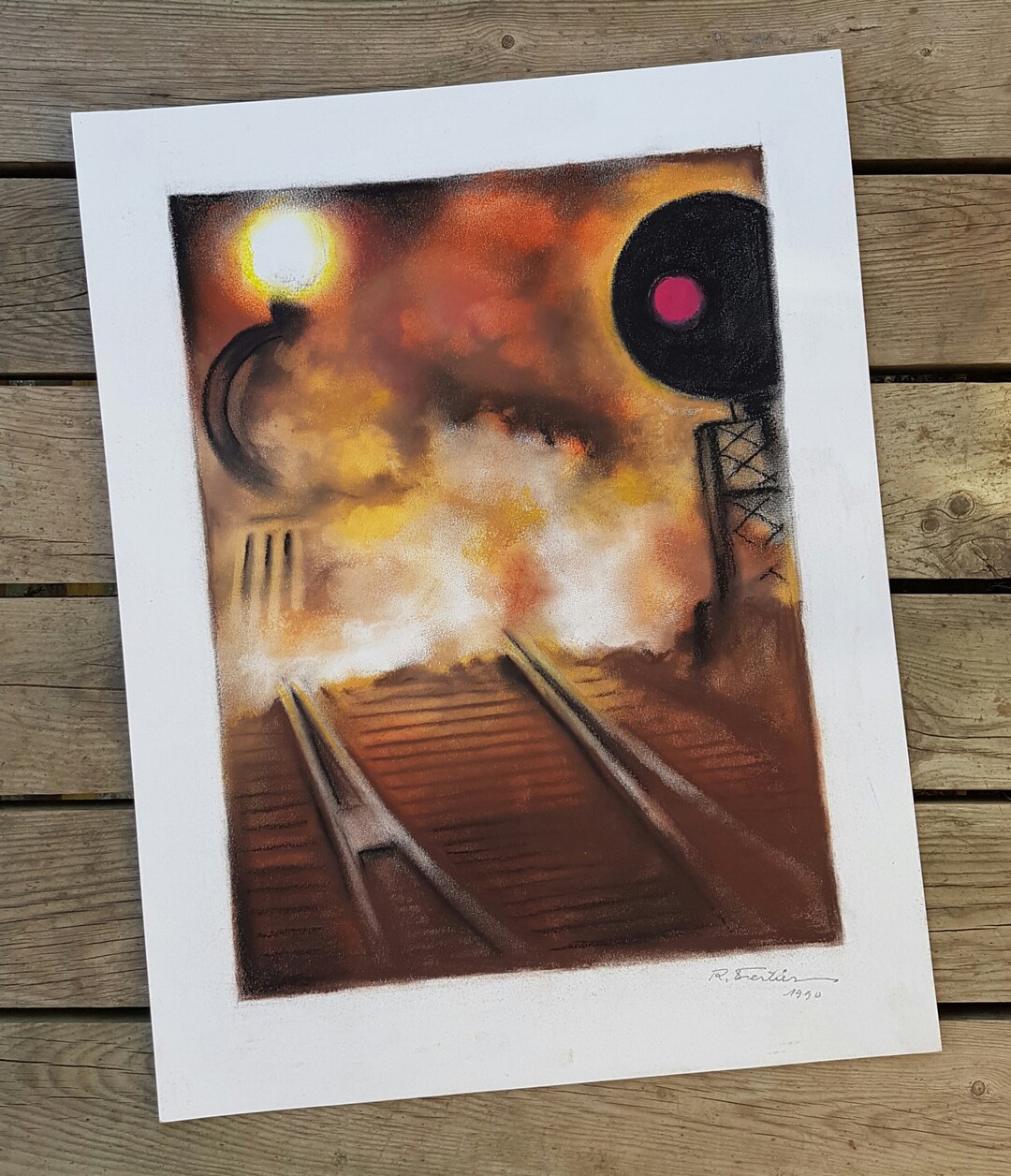 Drawing in Dry Chalk entrance of the Train in the Station by Robert ...