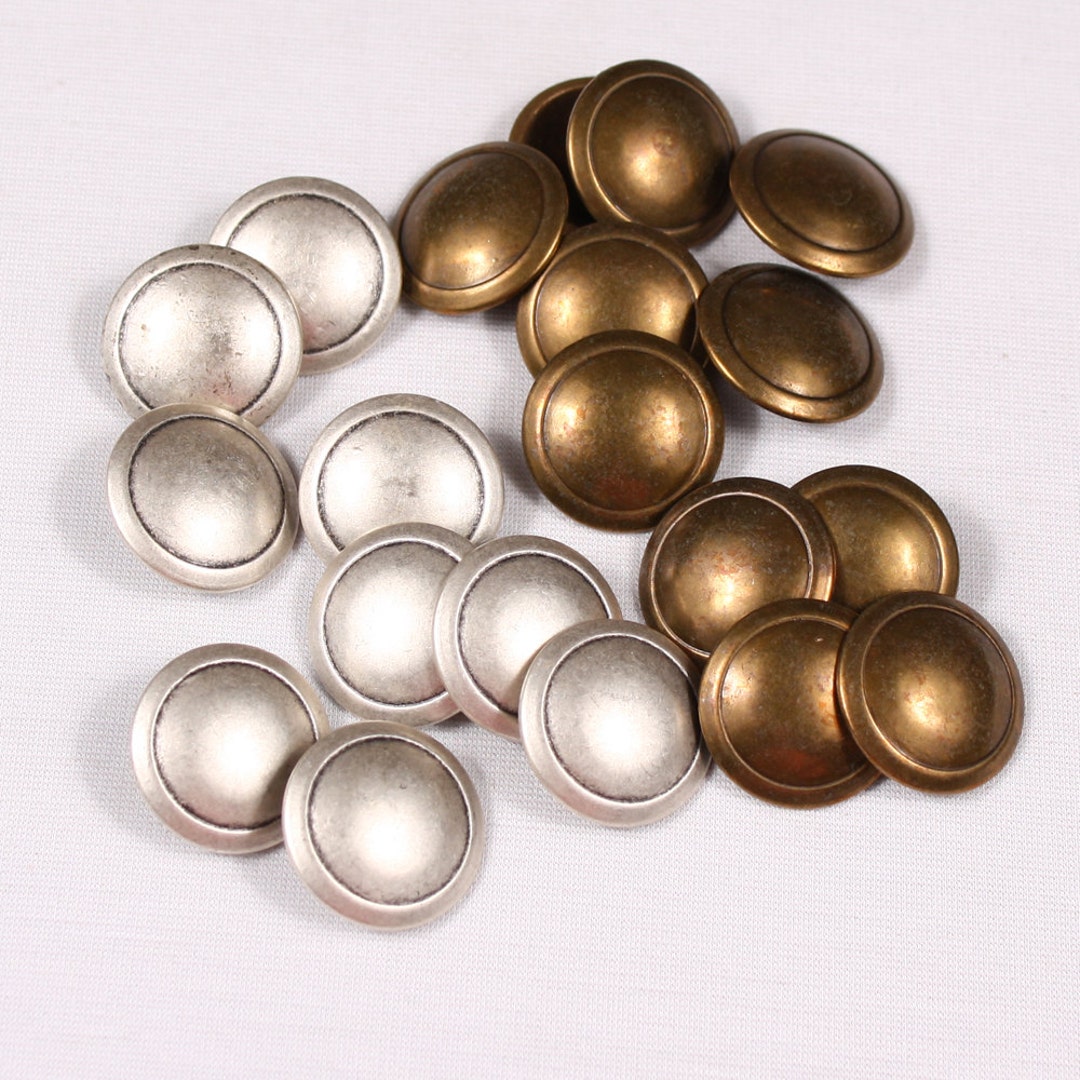 12 15mm 18mm or 23mm Buttons Bronze or Silver Metal Stem - Etsy
